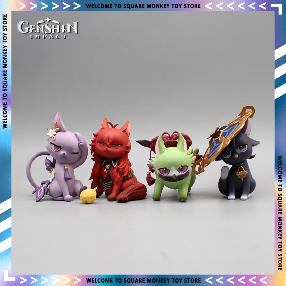 10cm Genshin Impact Yae Miko Cat Figure Keqing Anime Figures ...