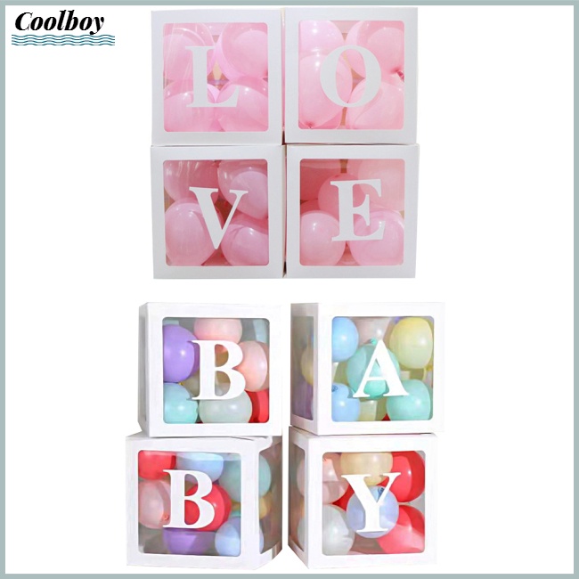 CB 4pcs Love Love Transparent Balloon Boxes Lightweight Reusable For ...