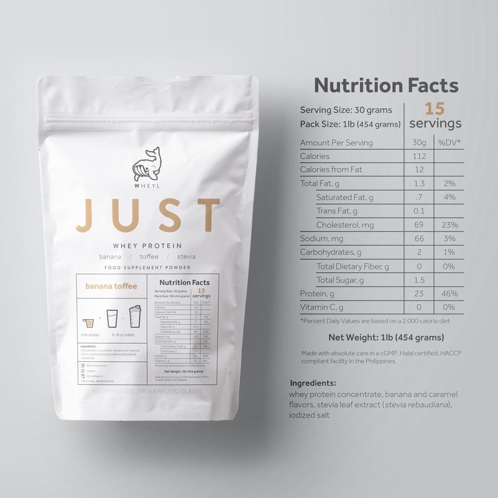 JUST Whey Protein, with Stickers Scoopers Shaker, by Wheyl Nutrition ...