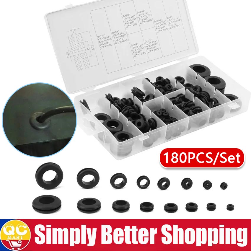 180PCS Rubber Grommet Firewall Hole Plug Kit Wire Washer Kit For ...