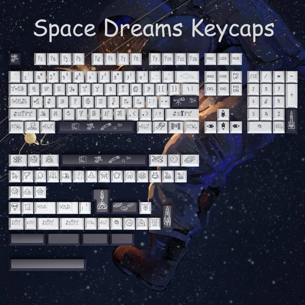 Space Dreams Keycaps Cherry Profile PBT 5-side Dye Sublimation Keyboard ...
