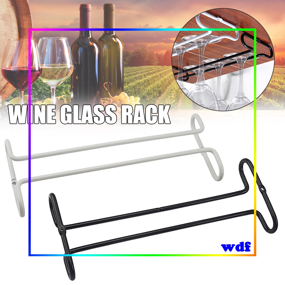 Durable Single Row Suspension Hanging Wine Glass Holder Inverted Shelf ...