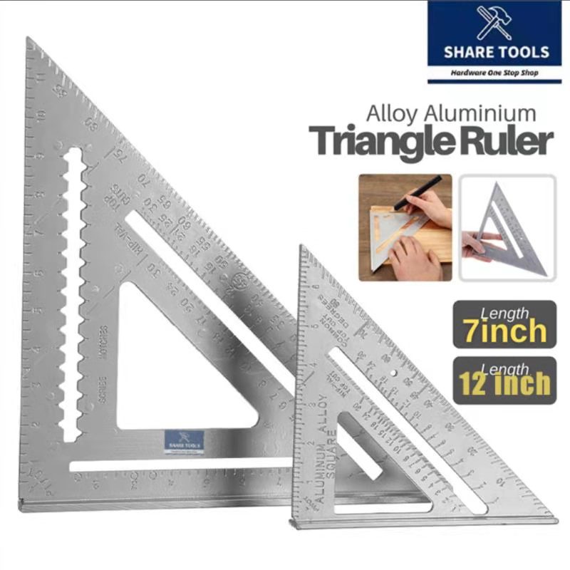 7/12 inches Aluminum Alloy Triangle Ruler Square | Shopee Philippines