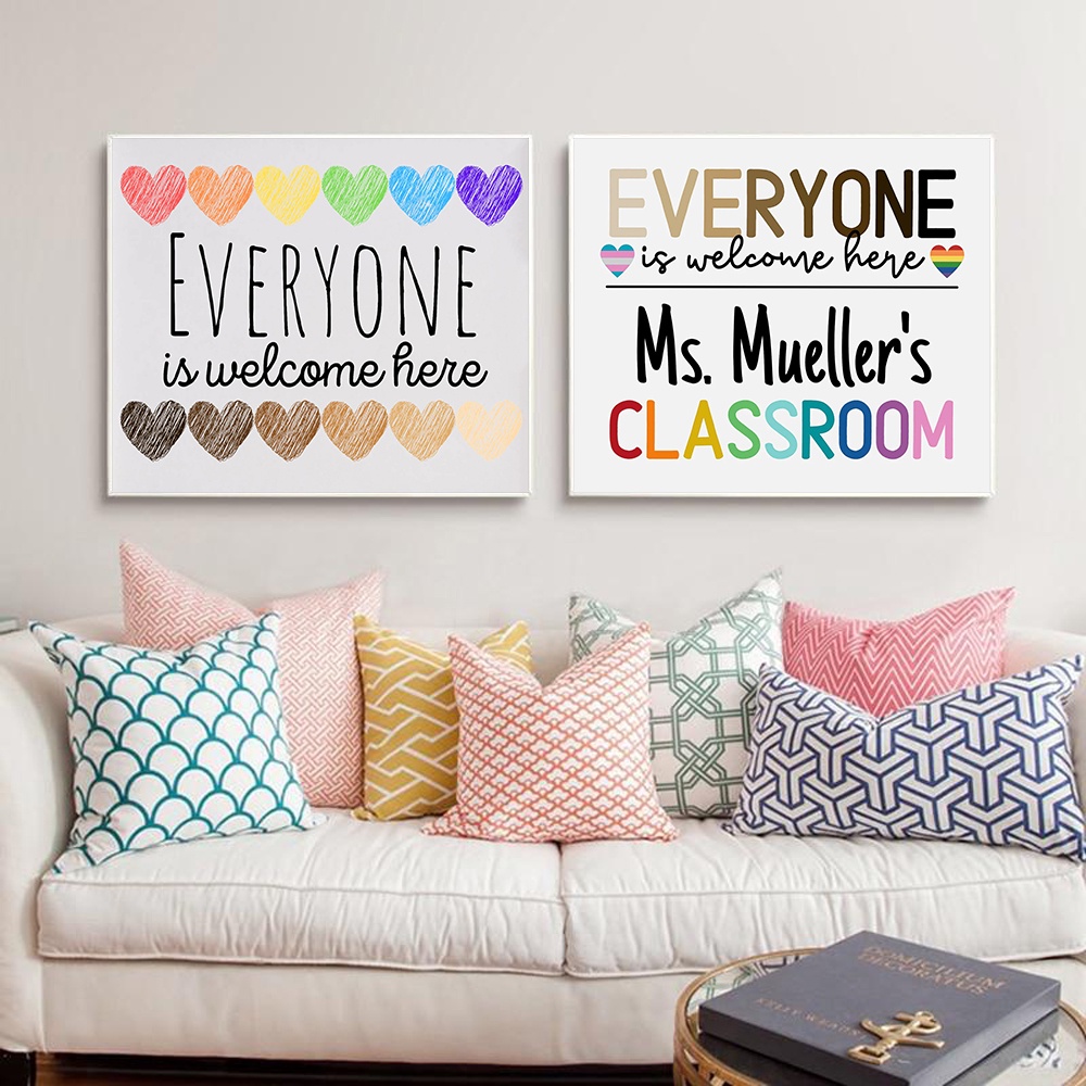 Everyone Is Welcome Here Inclusive Classroom Prints Poster Kids Wall ...