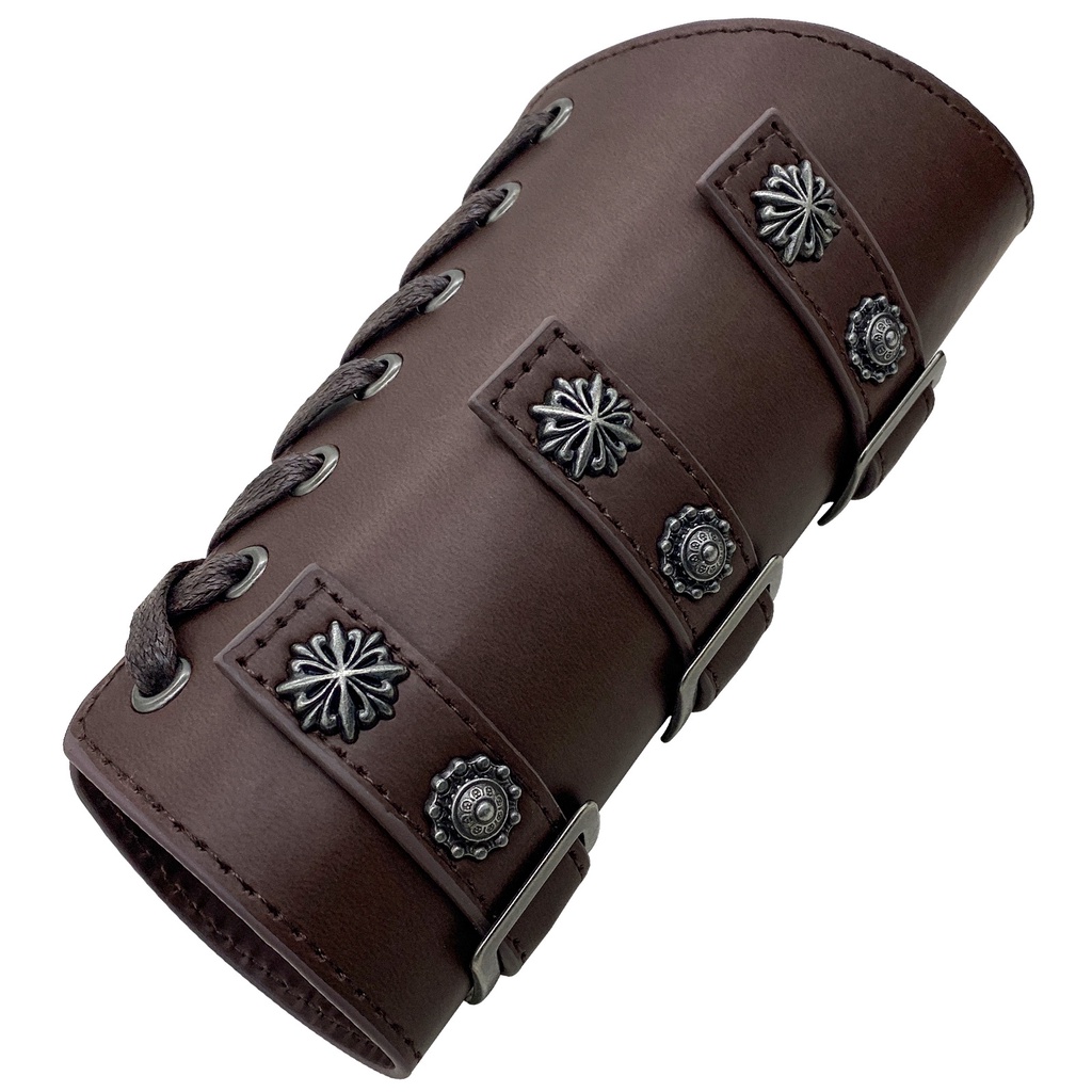 Medieval Renaissance Viking Barbarian Leather Arm Guard Bracer Nordic ...