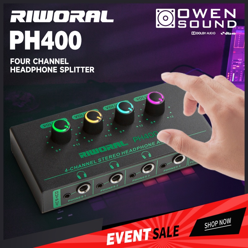 4 Channel Headphone Amplifier Stereo Audio Interface Splitter For ...