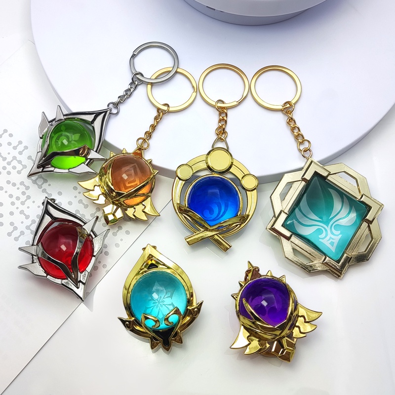 Game Genshin Impact Visions Keychain Sumeru Mondstadt Liyue Inazuma ...