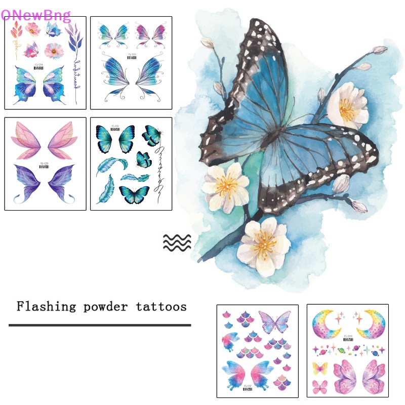 ONew Butterfly Waterproof Temporary Tattoo Stickers 3D Body Art Fake ...