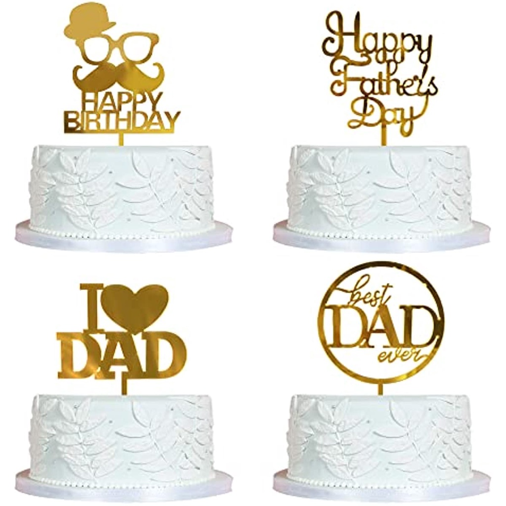 10pcs Father's Day Cake Topper, Happy Father's Day, the best dad ever ...