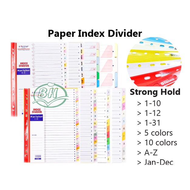 A4 Medium Thick 160g Paper Index Divider Strong/Medium Protection,11 ...