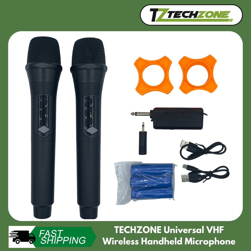 TECHZONE Universal Wireless Handheld Microphone with Receiver Long ...
