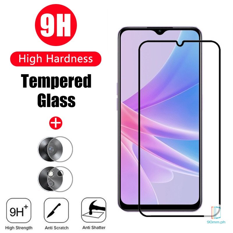 2 in 1 for OPPO A77S Tempered Glass Full Cover Screen Protector with ...