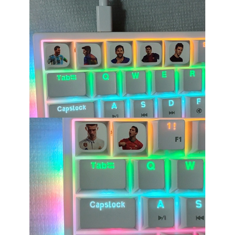Football Star MESSI Keycap CRISTIANNO RONALDO Commemorative Mechanical ...