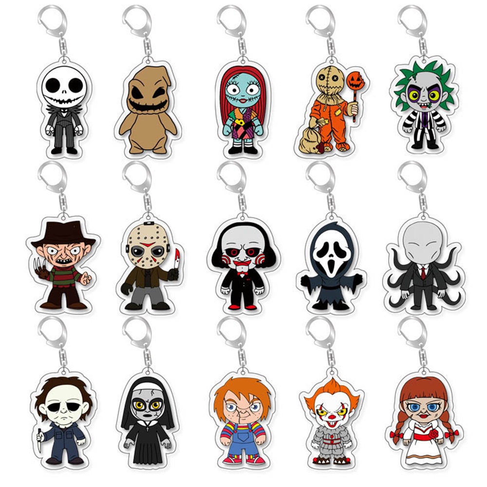New Women Men Arcylic Keychain Horror Movie Scream Clown The Nun Ripper ...