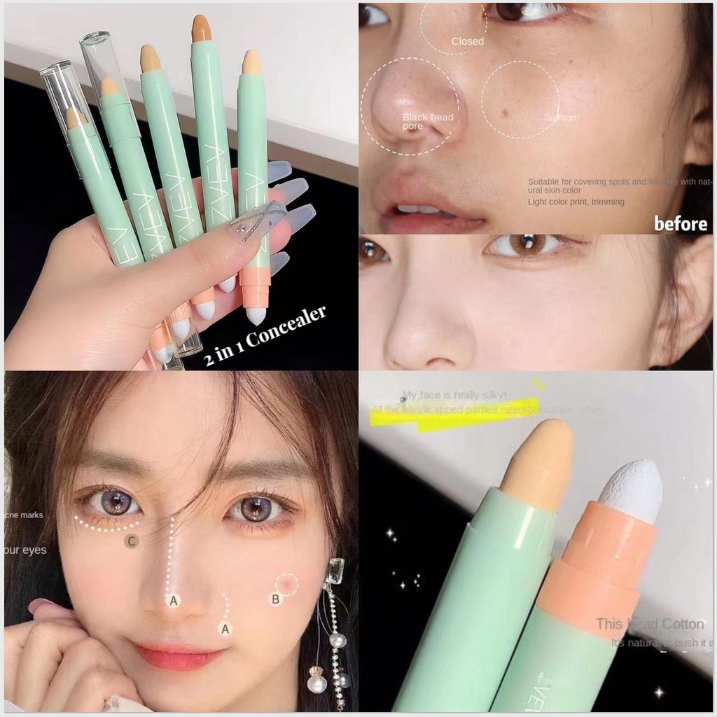 2 in 1 Face Brightening Concealer Stick Long Lasting Waterproof Natural ...
