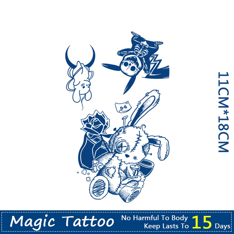 【WOOW】Magic Tattoo Sticker Rabbit Toy Waterproof Fake Tattoo Sticker ...