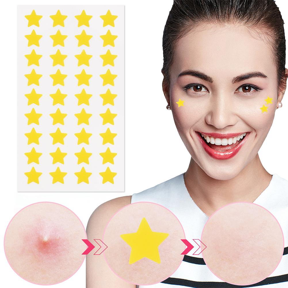 12pcs/18pcs/36pcs Yellow Star Acne Stickers Breathable Invisible Anti ...