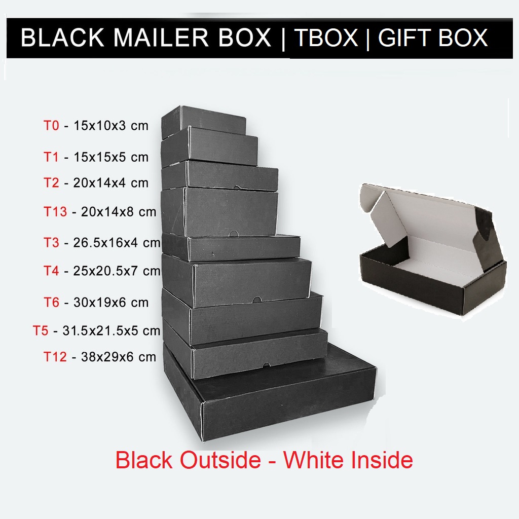 Black Corrugated Box/ Carton/Kraft Mailer Box/ T-Box Black Outside ...