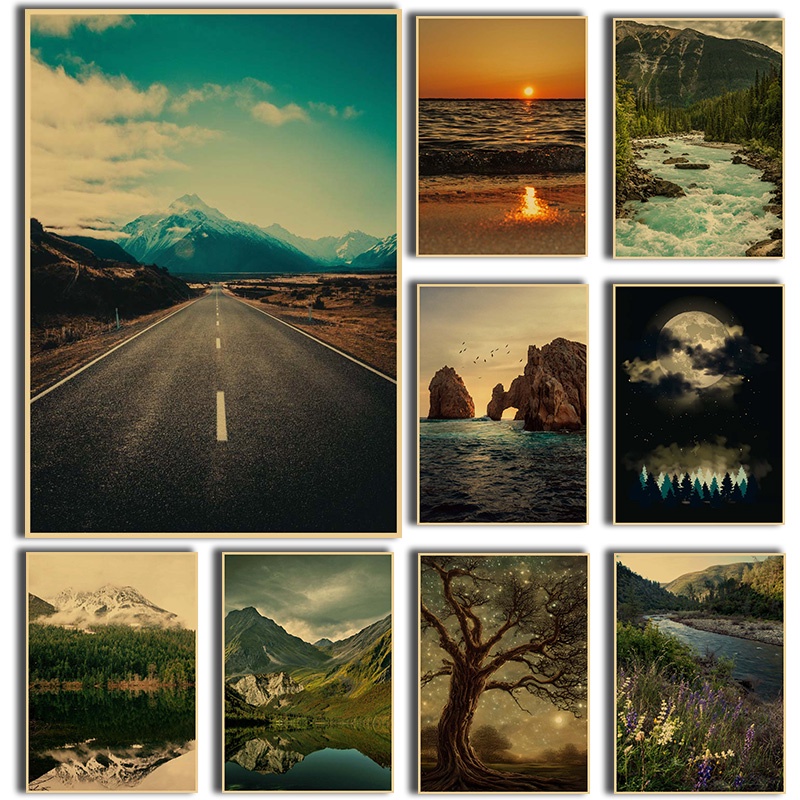 Aesthetic Realistic Environment Natural Landscape Retro Kraft Paper ...