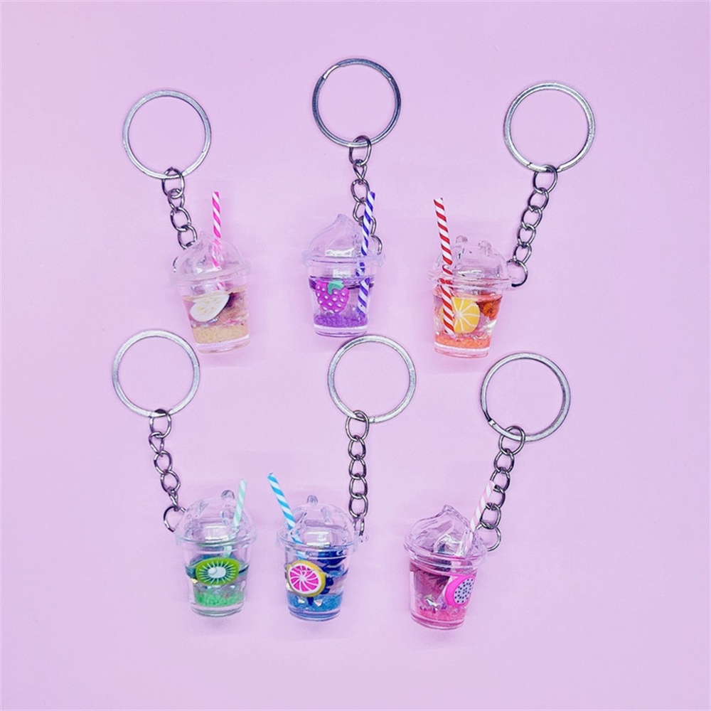 Creative Mini Luminous Milk Bubble Tea Cup Keychain For Women Girls ...