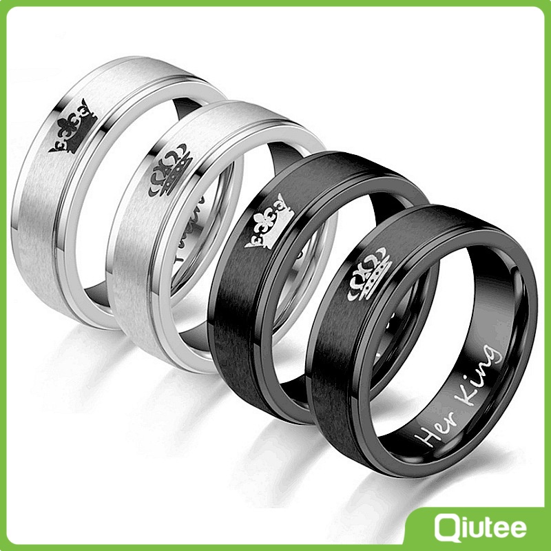 King and Queen Ring Lovers Ring His Queen Her King Ring Titanium ...