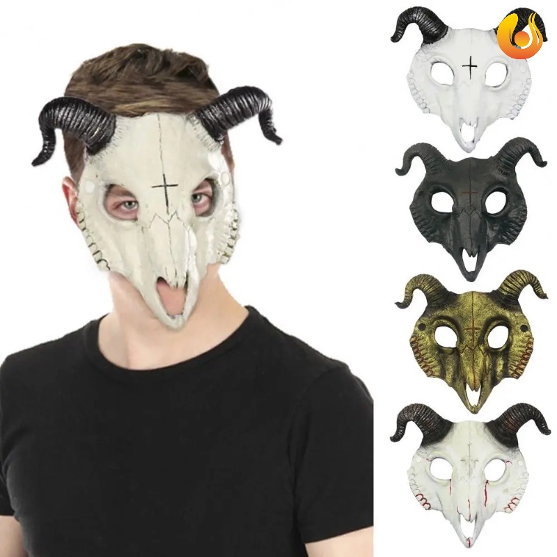 Halloween Cosplay Billy Goat Skull Mask/Full Face Sheep Bone Skull Mask ...