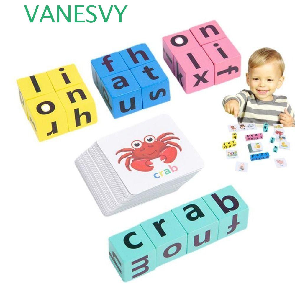 VANESVY Alphabet Spelling Game Building Blocks Children'S Gifts ...