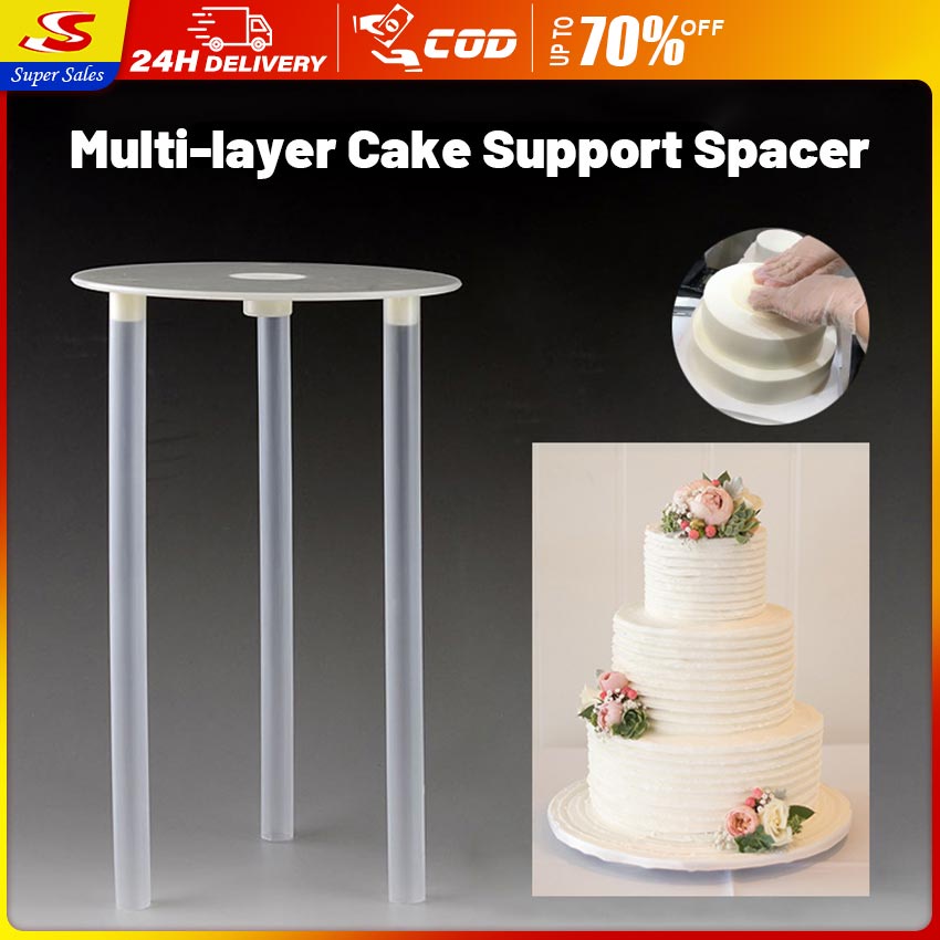 【SuperSales】Cake Dowel Rods with Sticks+Plate Reusable Round Cake ...