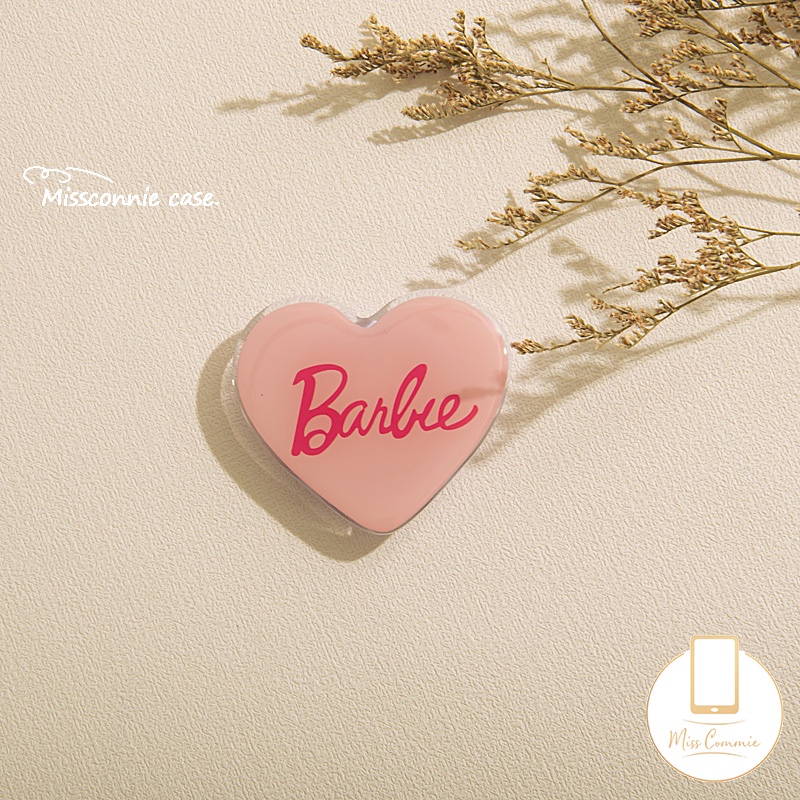 Barbie Korea Ins Love Heart Shaped Mirror Foldable Elastic Grip Tok ...