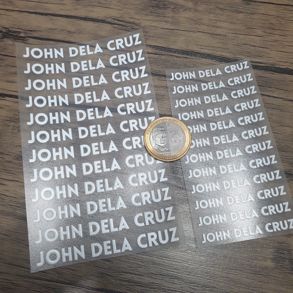 Full Name UV Permasticker Embossed DTF for School Supplies, Giveaways ...