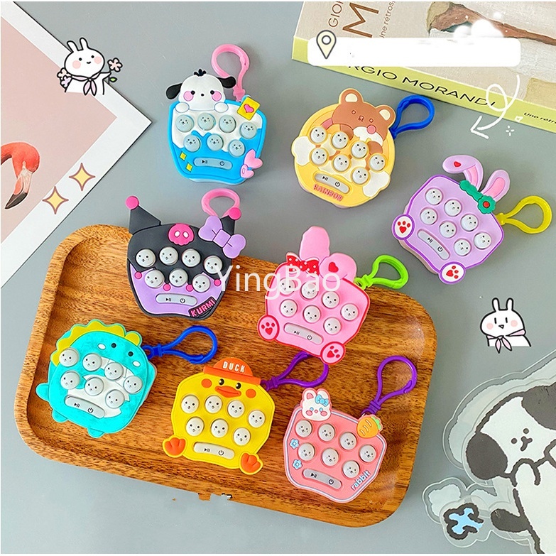 New Kawaii Fidget Toy Whack A Mole Keychain Simple Dimple Fidget Board Portable Antistress 