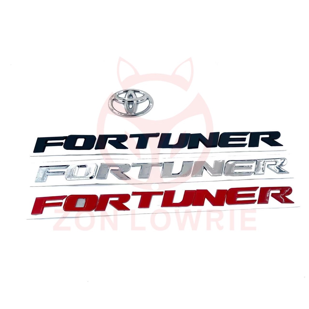 1 x ABS FORTUNER Letter Car Auto Front Hood Emblem Badge Sticker Logo ...