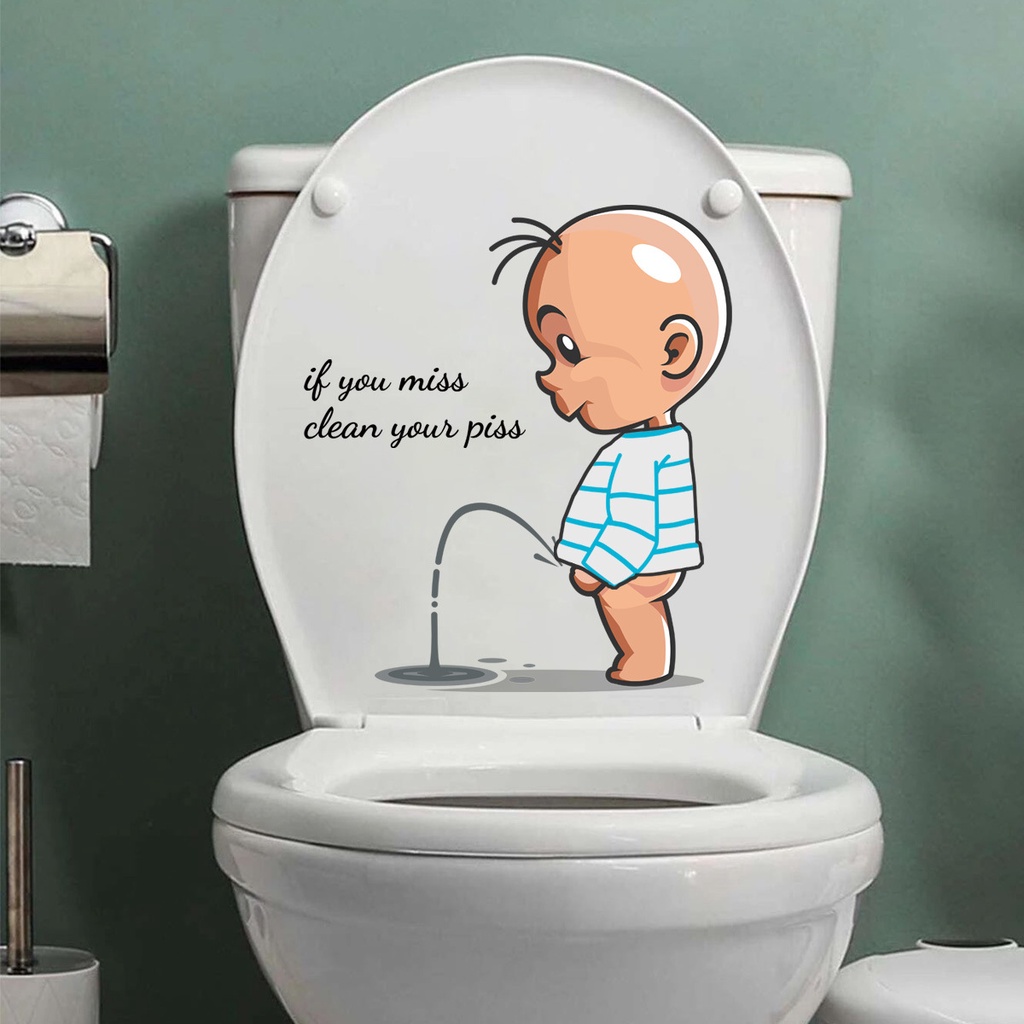 Waterproof Toilet Decor Toilet Sticker Waterproof Cartoon Toilet ...