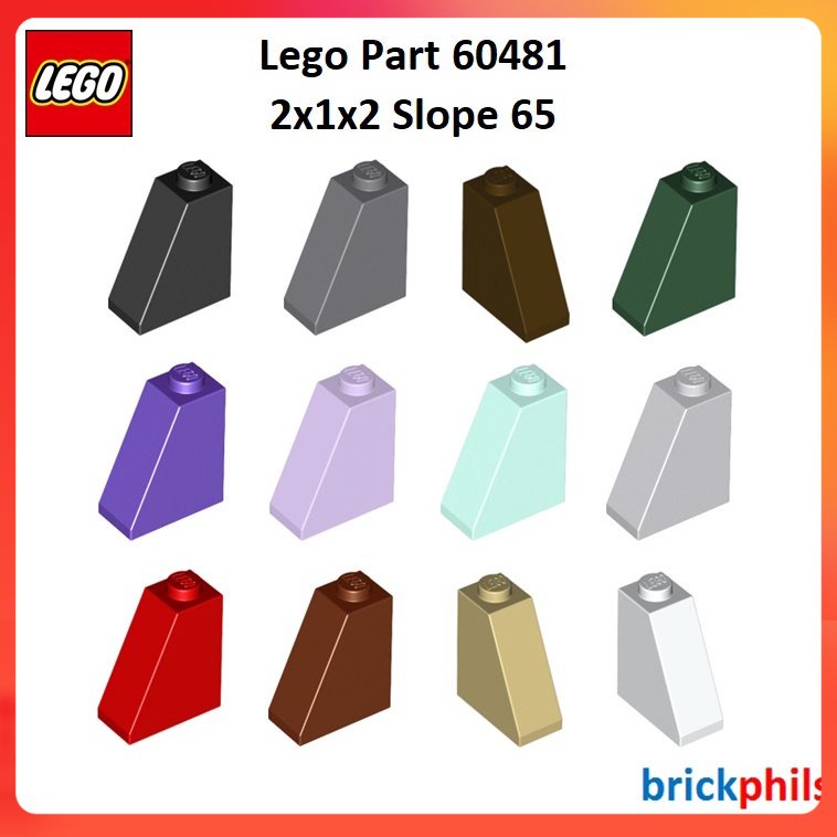 Brickphils Part 60481 - 2x1x2 Slope 65 | Shopee Philippines