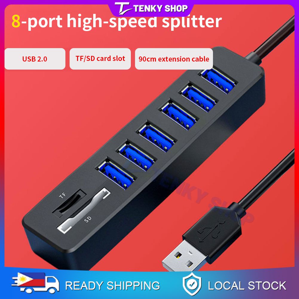 USB HUB COMBO 8-port divider TF/SD card reader computer HUB COMBO ...