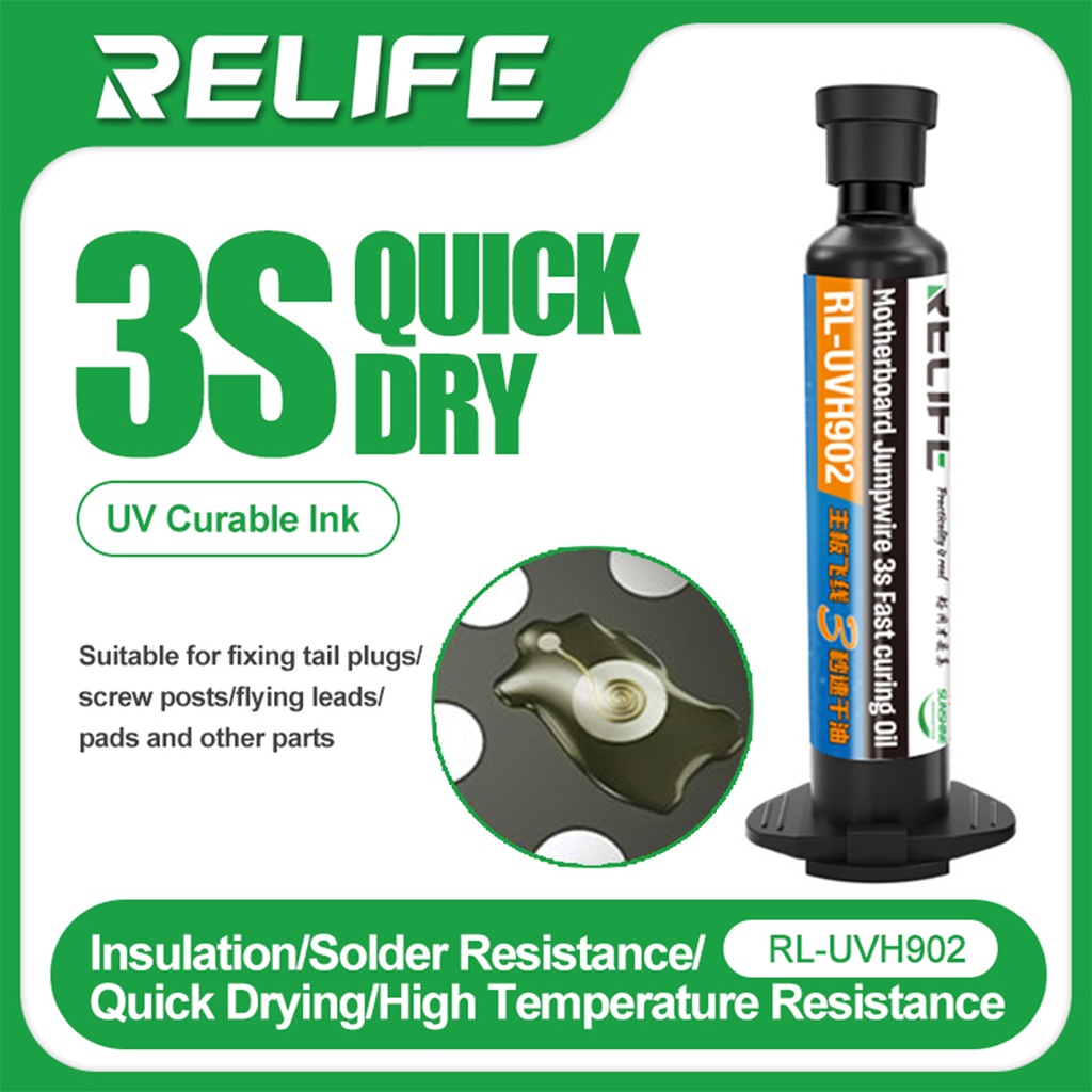 RELIFE RL-UVH902 Jumping Wire Quick Dry Curing Welding Paste Flux Oil ...