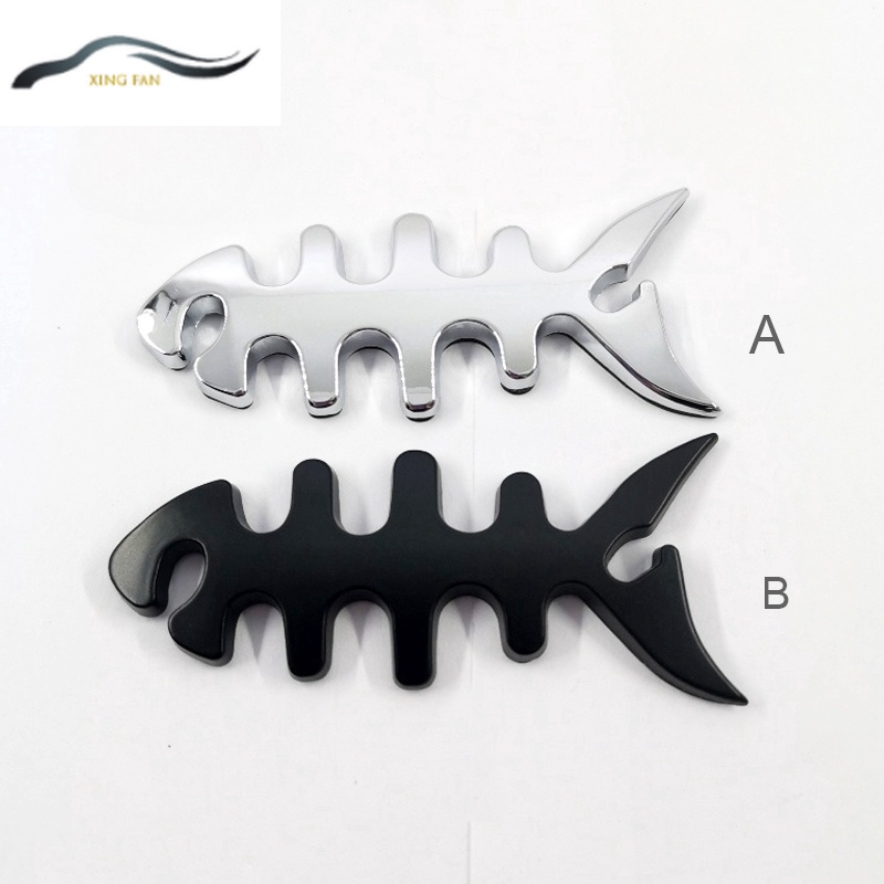 XINFAN 1 X Metal Jesus Fish Bone Skeleton Logo Auto Car Decorative ...