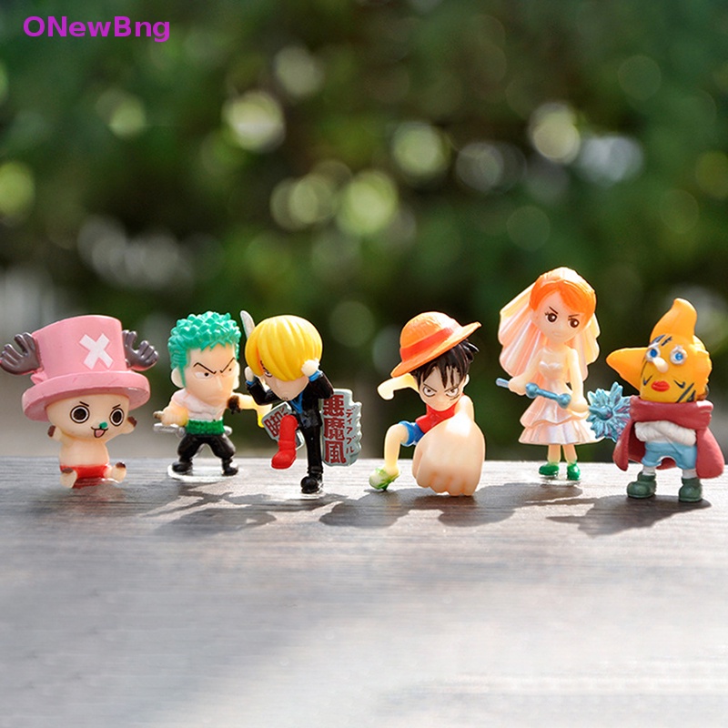 ONew 6Pcs/Set Mini One Piece Series dolls Straw hat Luffy Joba small ...