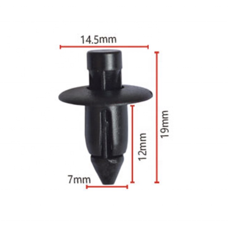100PCS Plastic Push Type Fastener Auto Retainer Auto Clips Fit for 7mm ...