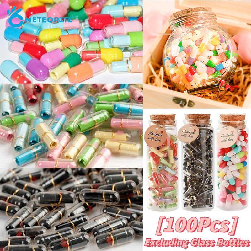 52/100Pcs Multicolor Mini Message Capsules/ Handwritten Tiny Love ...