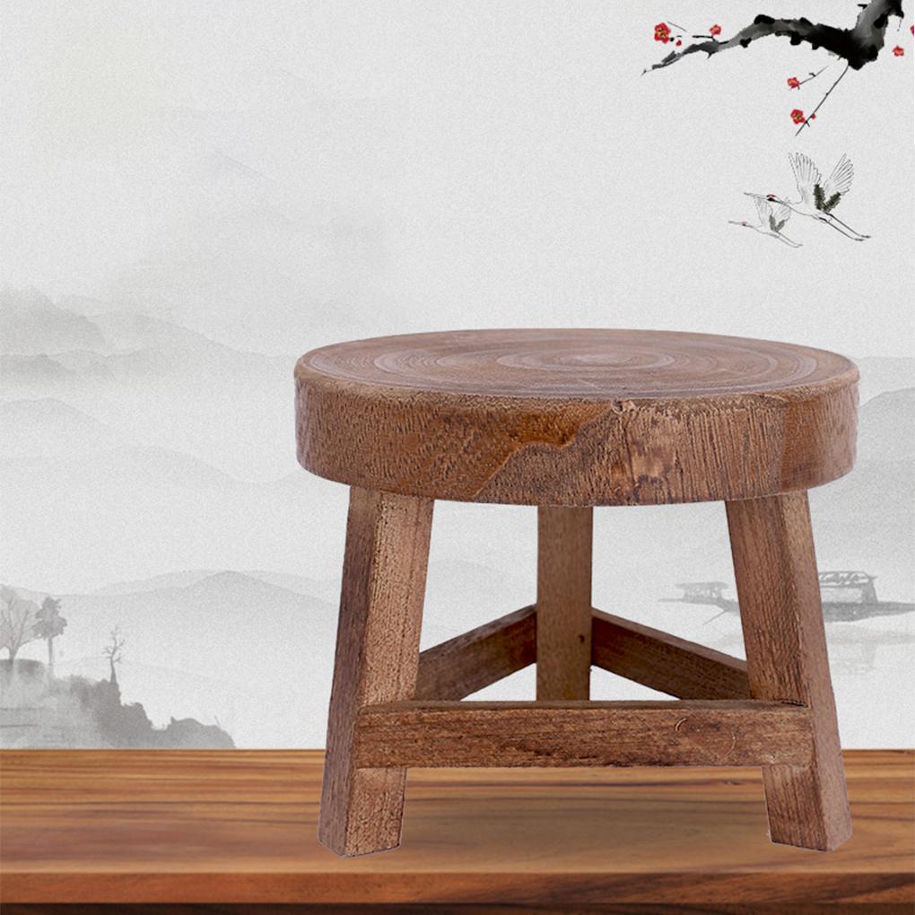 1/2/3 Solid Wood Low Stools Bench Plant Stand Chair Change Shoes Floor ...