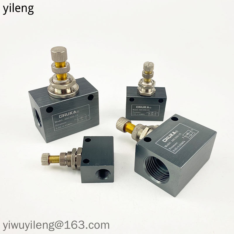 Pneumatic unidirectional throttle valve ASC-08/06/10/15 Flow control ...