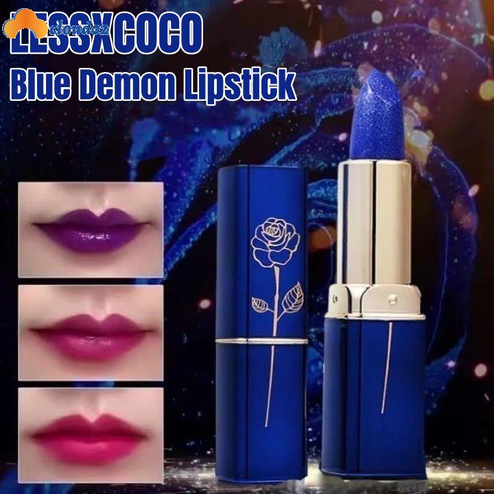 Lessxcoco, Blue Lipstick, Blue, Change Natural Color, Long Lasting ...