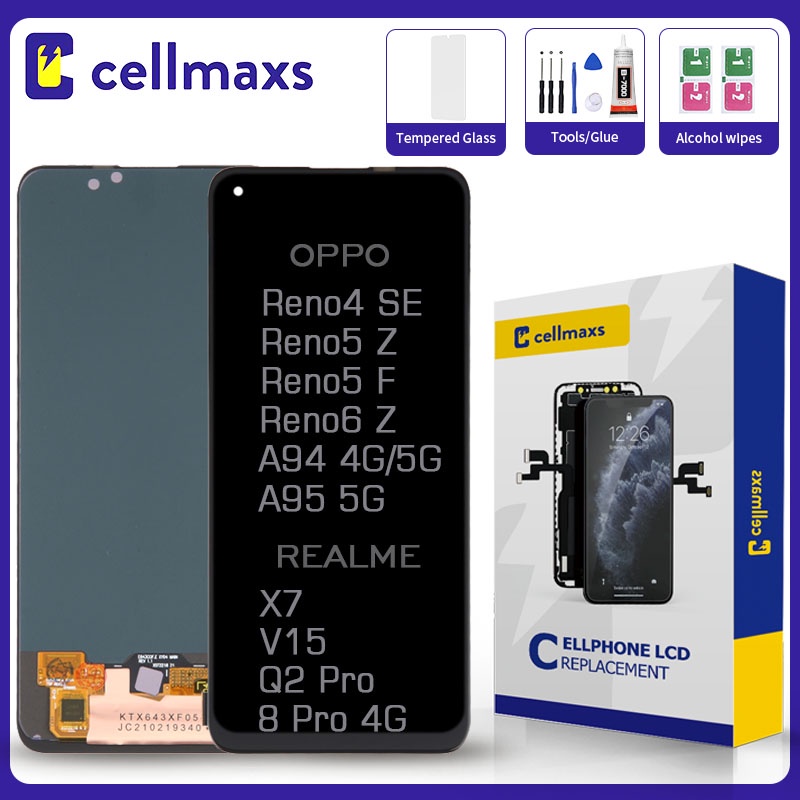 For OPPO Reno4 SE Reno5 F Z Reno6 Z A94 4G 5G A95 5G REALME X7 V15 Q2 Pro 8 Pro LCD Touch Screen ...