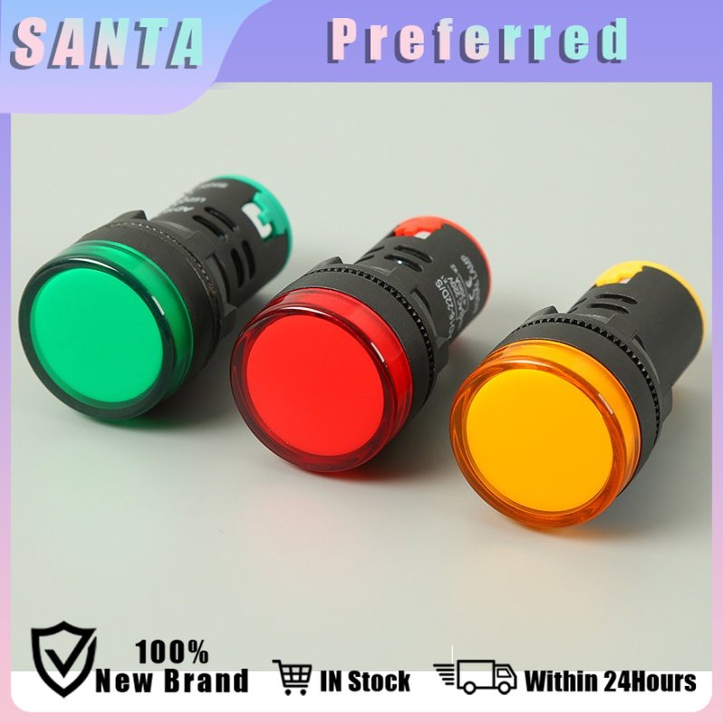 10Pcs/set 24V/220V Indicator Light Signal Warning Light Lamp LED Pilot ...