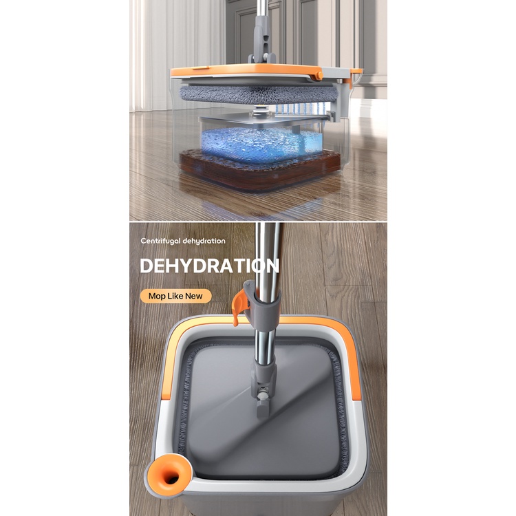 Zolele M16 Self Wash Spin Mop 360 Spinner Flat Mop Clean And Dirty ...