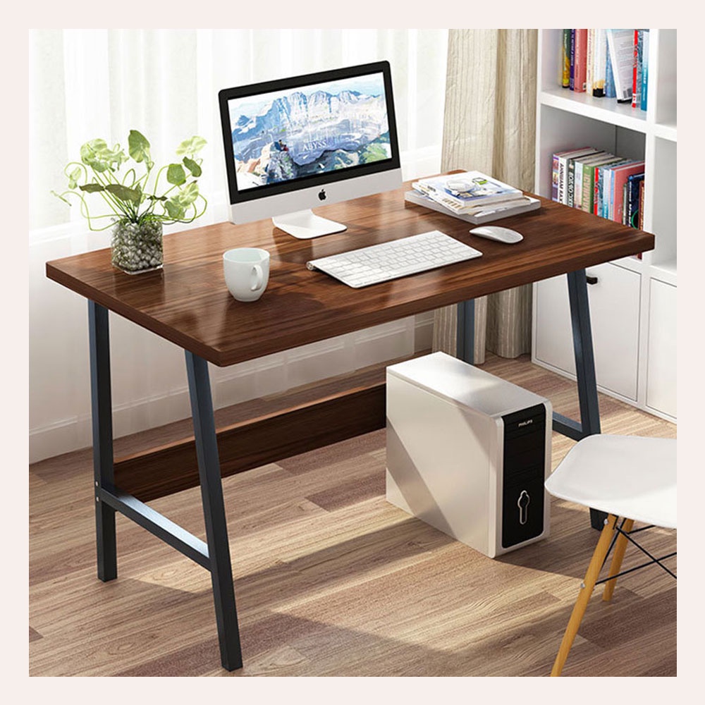 OnFlaunt Simple Table Modern Design Wooden Computer Desk With Metal Leg ...