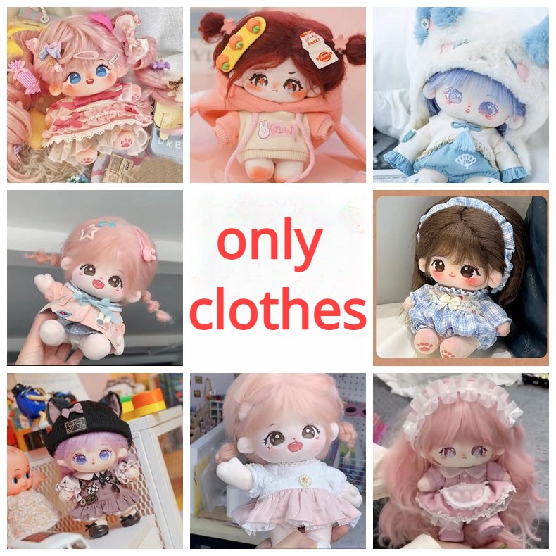 20cm Doll Clothes All In Full Set Plushie Plush Doll Cotton Clothes ...