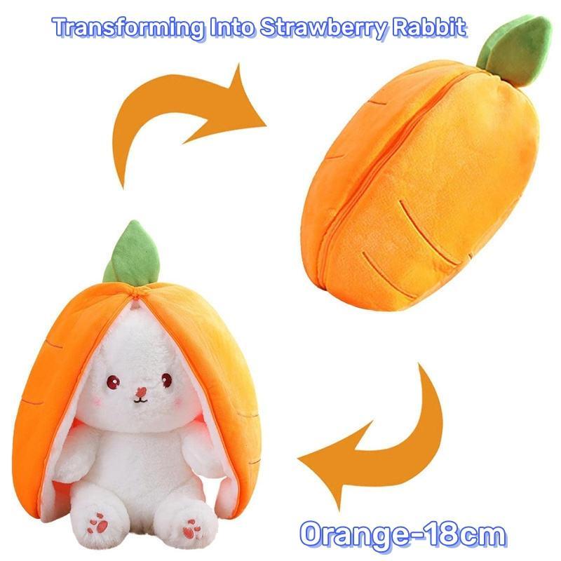 strawberry rabbit plush toy bunny stuffed toy rabbit plushie 2 in 1 ...