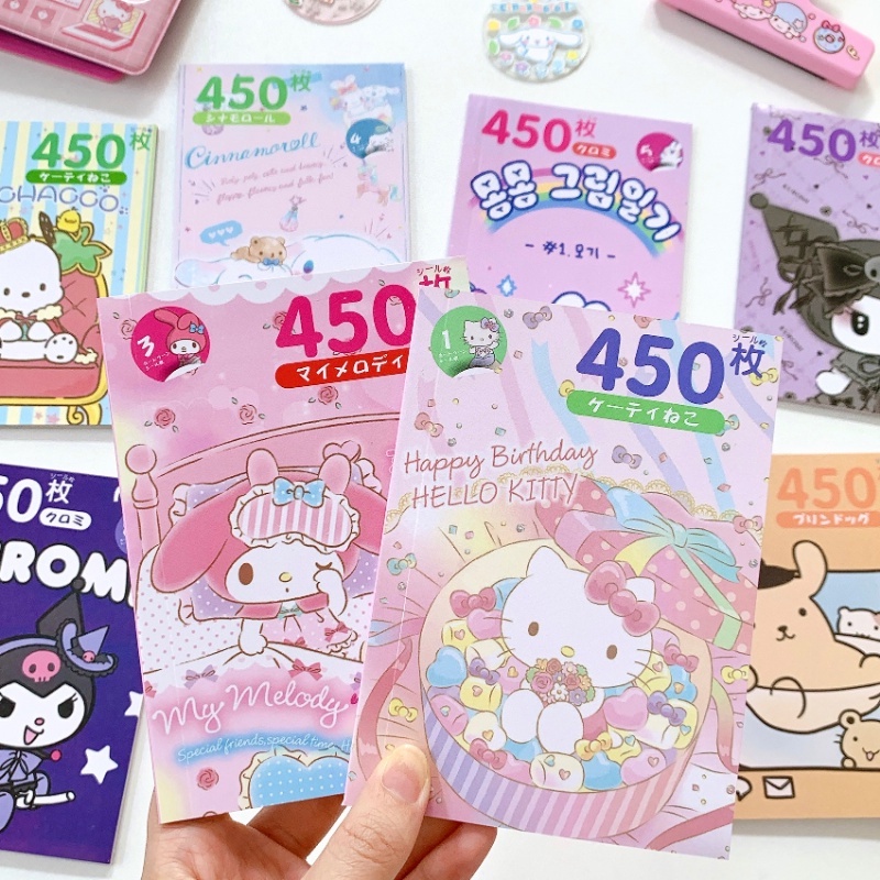 450pcs/Book Cartoon Sanrio Stickers Book Cute Hello Kitty Cinnamoroll ...